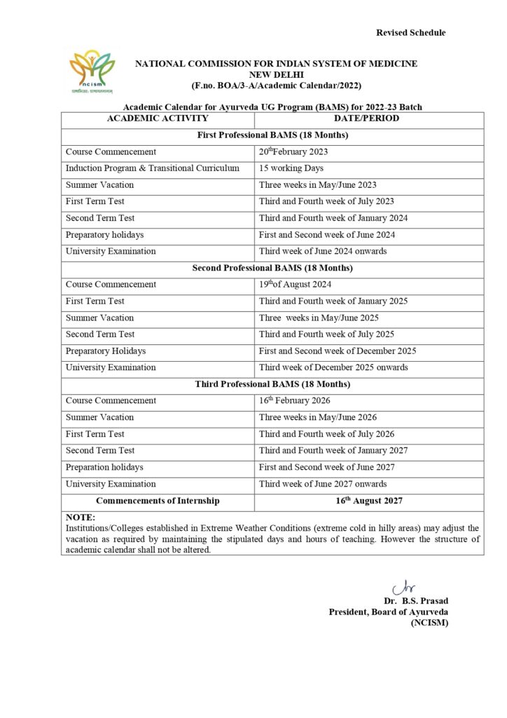 Academic Calendar 2022 23 Admission Batch Dhanwantari Ayurved Medical Academic Calendar 2022 23 Admission Batch Dhanwantari Ayurved Medical
